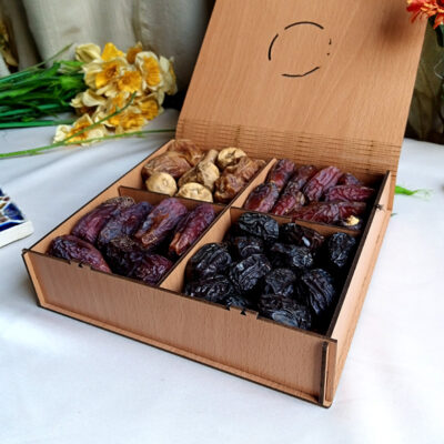 Four Variety Arabian Dates in Wooden Gift Box